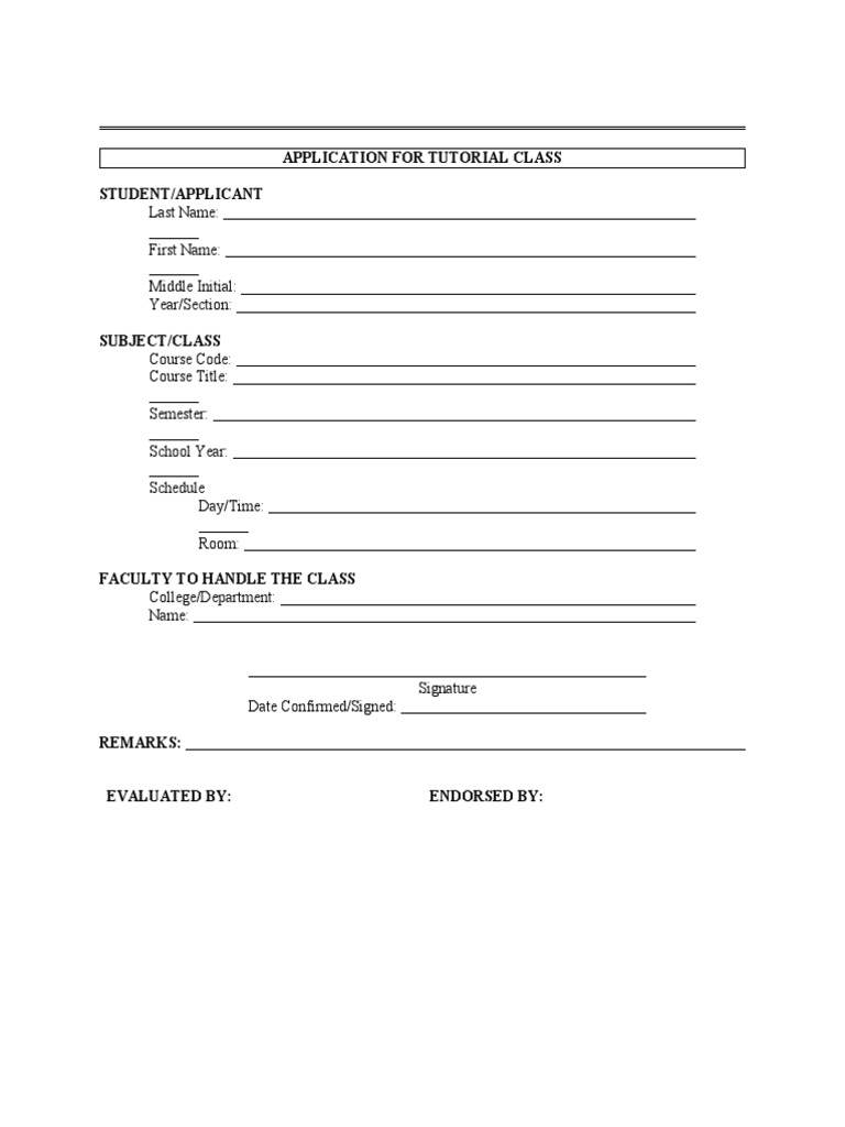 Template - Application For Tutorial | PDF