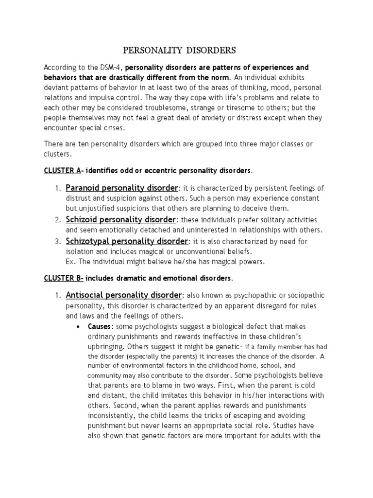 Understanding Personality Disorders | PDF | Antisocial Personality ...