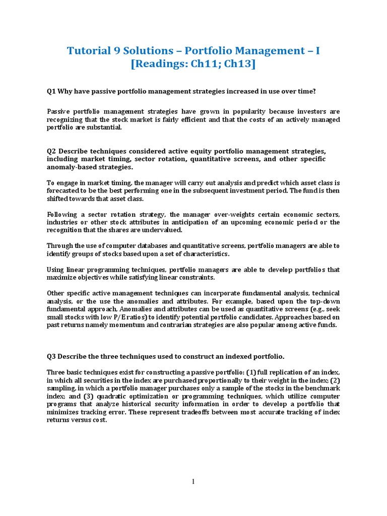 BFC5935 - Tutorial 9 Solutions | PDF | Bond Duration | Bonds (Finance)