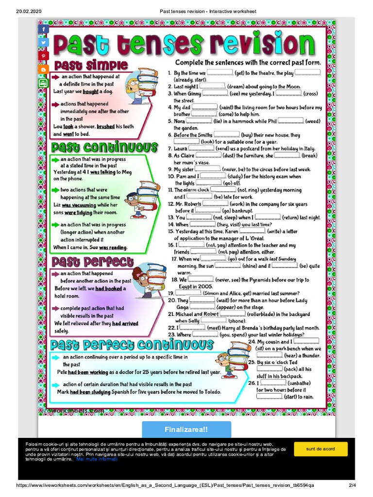 Past Tenses Revision - Interactive Worksheet PDF | PDF