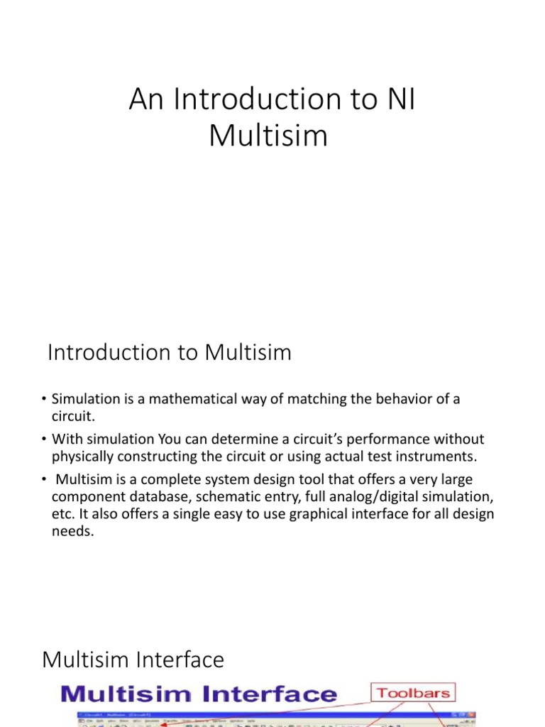 Introduction to NI Multisim Basics | PDF