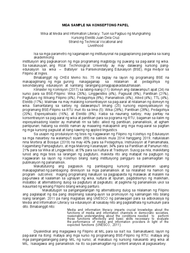 Sample - Konseptong Papel | PDF