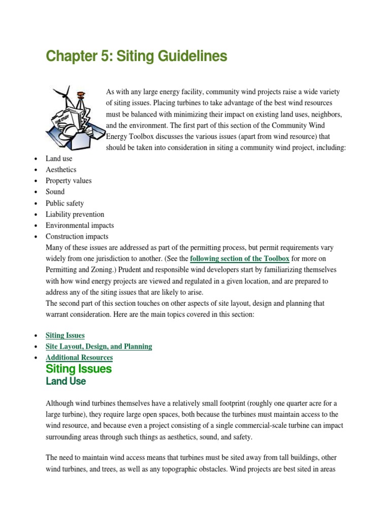 A5 - Siting Guidelines PDF | Download Free PDF | Wind Turbine | Wind Power
