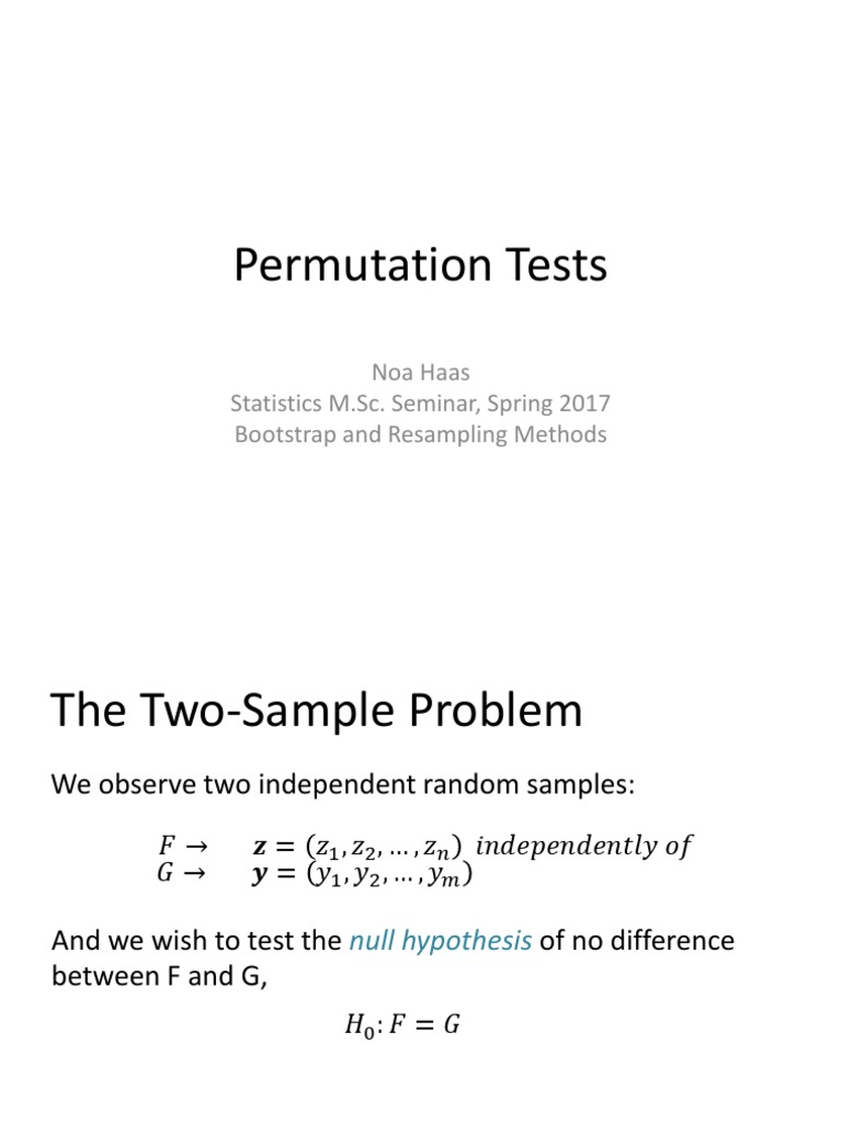 Permutation Tests - Final | PDF | Resampling (Statistics ...