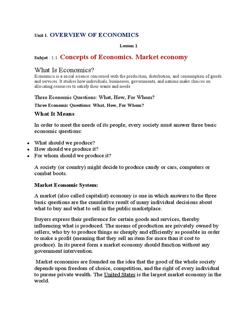 Introduction to Economics Concepts | PDF | Microeconomics | Economics