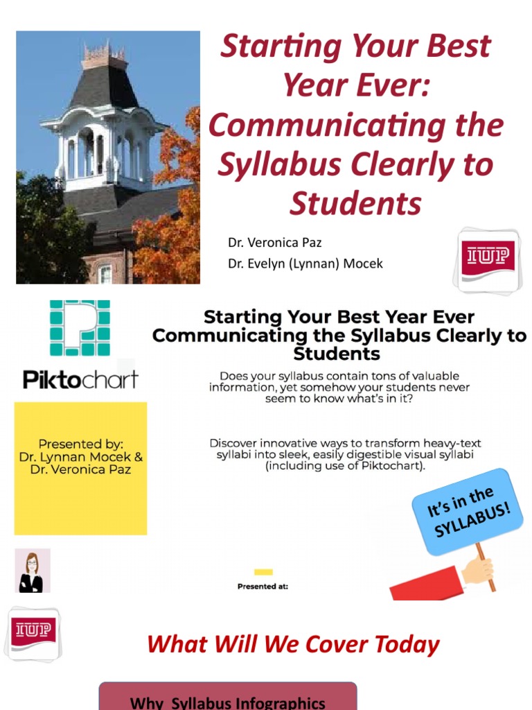 Starting Your Best Year Ever: Communicating The Syllabus Clearly To ...