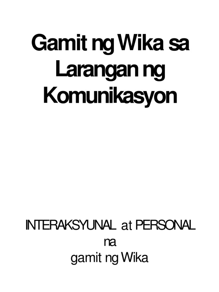 Interaksyunal at Personal | PDF
