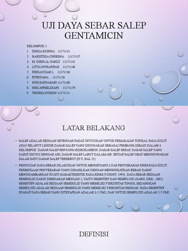 Uji Daya Sebar Salep Gentamicin | PDF