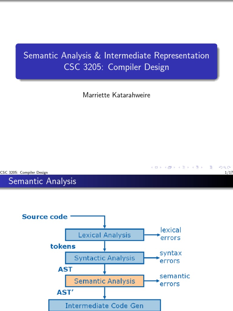 Csc3205-Semantic Analysis and Intermediate RepresentationFile | PDF | Compiler | Programming ...