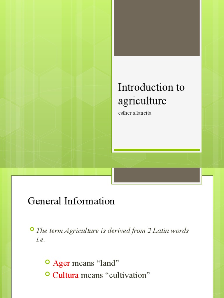 Introduction To Agriculture: Esther S.lancita | PDF | Horticulture ...