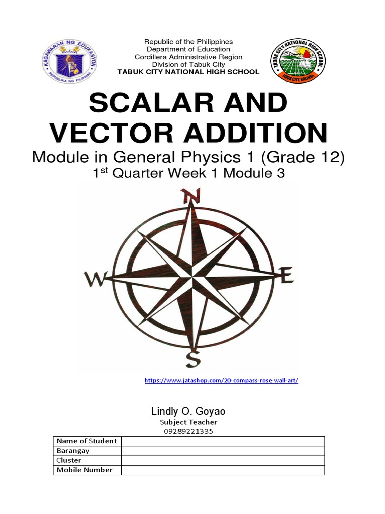 Stem Physics 1 Q1 WK1 M3 PDF | PDF | Euclidean Vector | Velocity