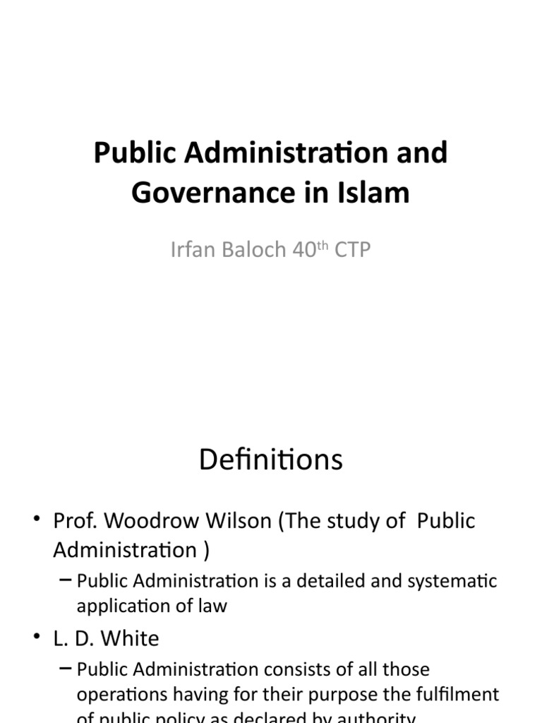 Islamic Governance and Public Administration | PDF | Umar | Shura