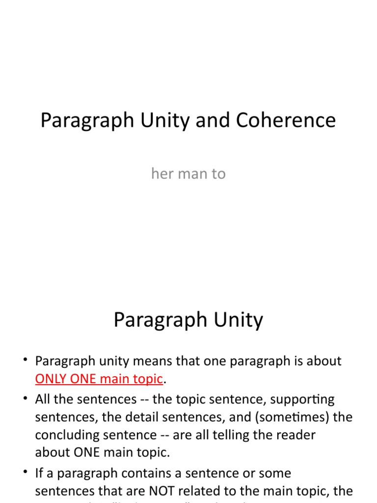 Paragraph Unity and Coherence | PDF | Extravehicular Activity | Project ...
