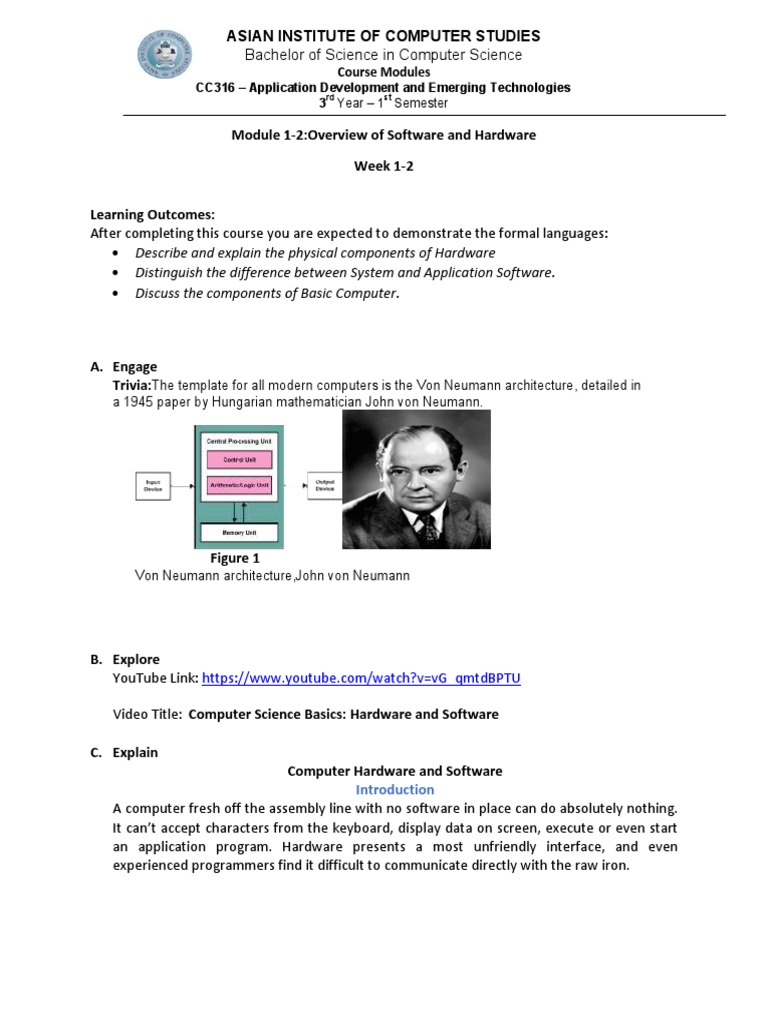 Week1-2 CM MDL CC316 | PDF | Computer Hardware | Computer Data Storage
