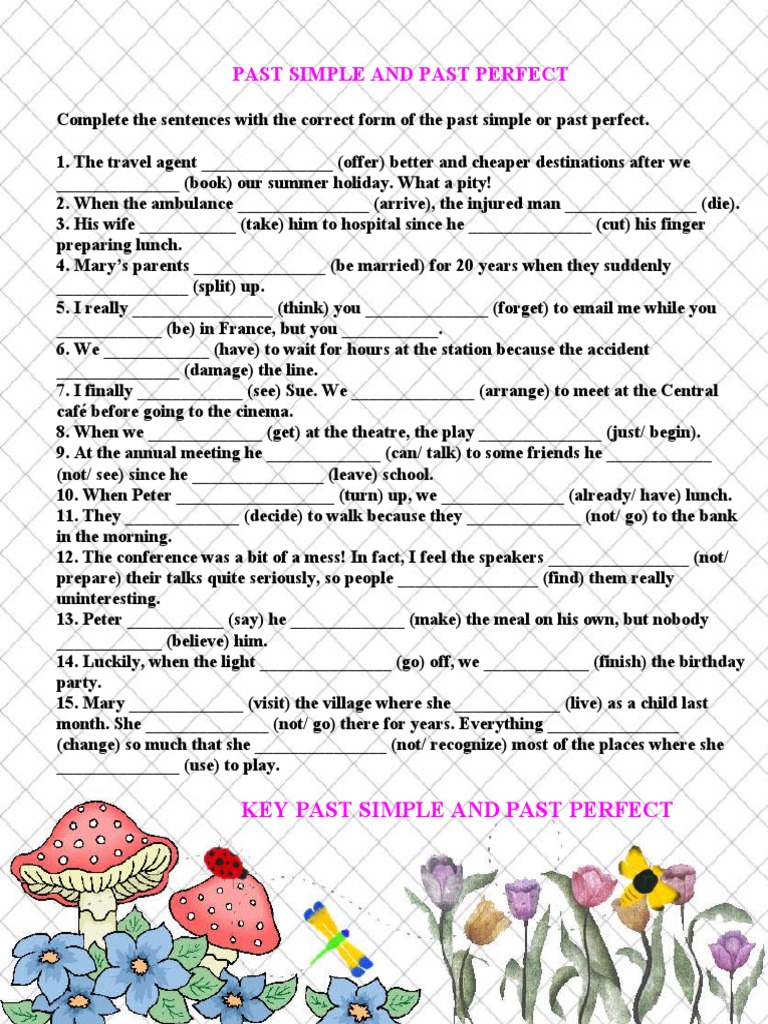 Key Past Simple and Past Perfect | PDF