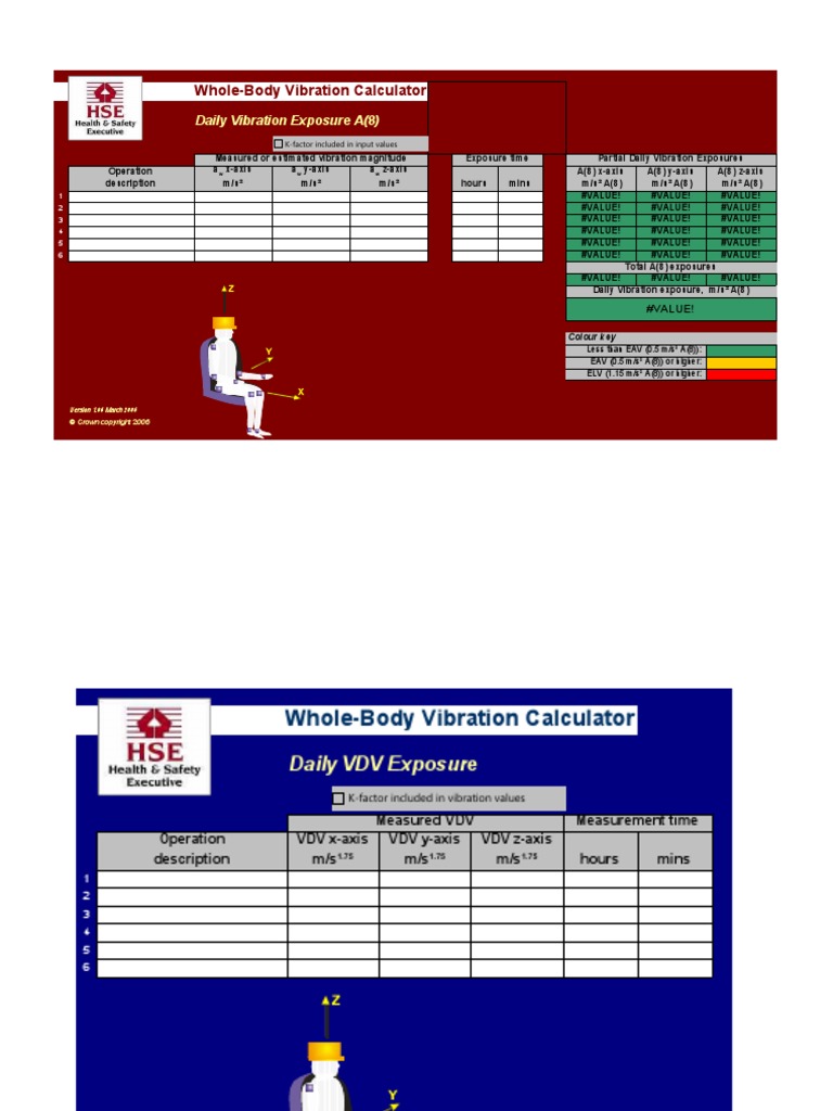 Whole-Body Vibration Calculator: Daily Vibration Exposure A | PDF ...