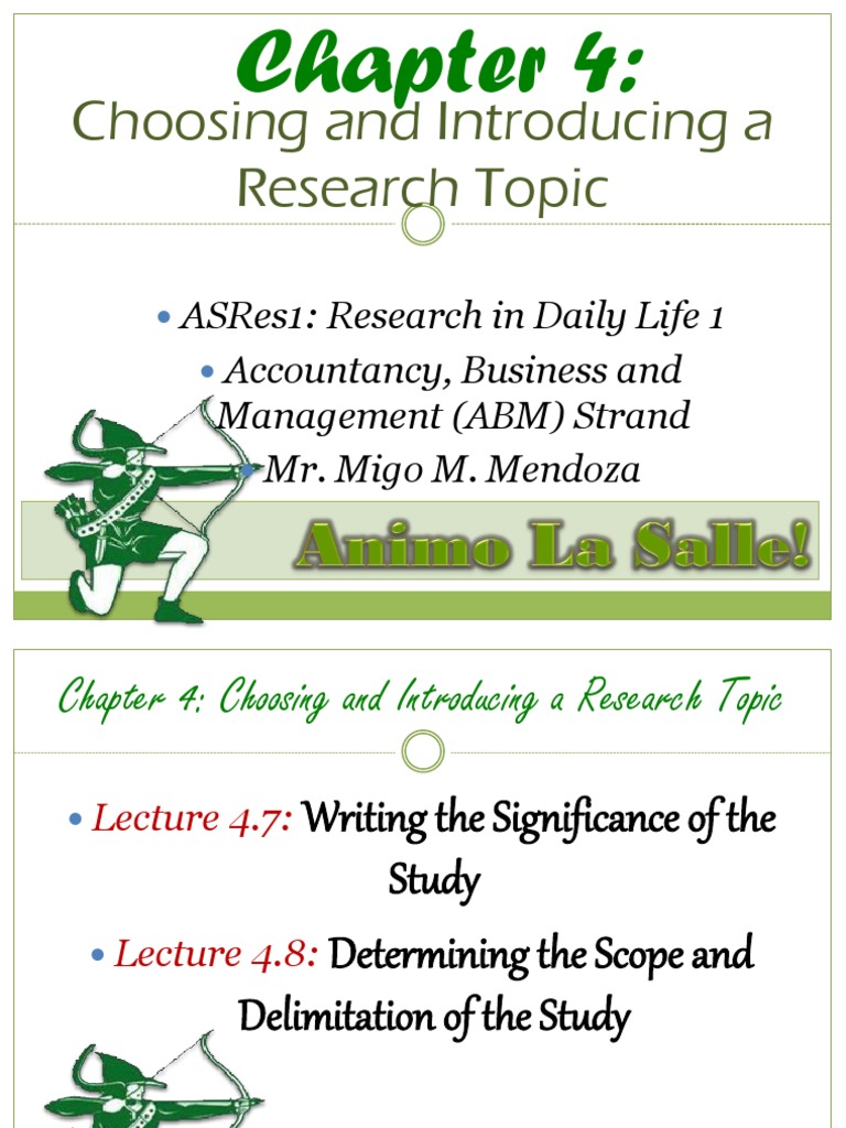 Chapter 4-Choosing and Introducing A Research Topic Part 2 PDF | PDF ...