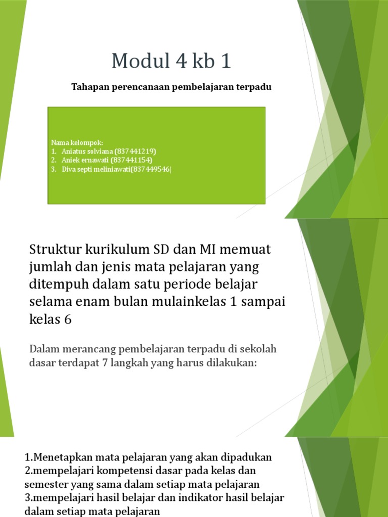 Modul 4 KB 1 PEMBELAJARAN TERPADU | PDF