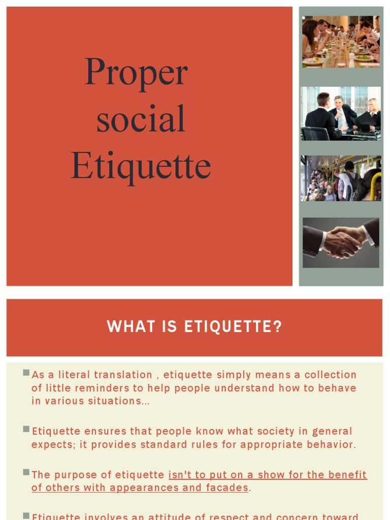 Understanding Social Etiquette Basics | PDF | Etiquette | Waiting Staff