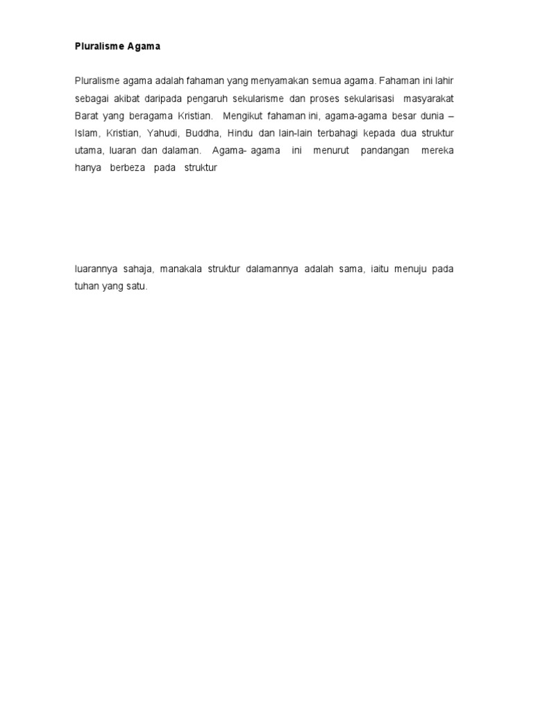 Pluralisme Agama | PDF | Ilmu Sosial | Agama & Spiritualitas