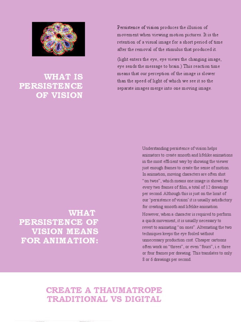 Persistence of Vision in Animation | PDF | Animation