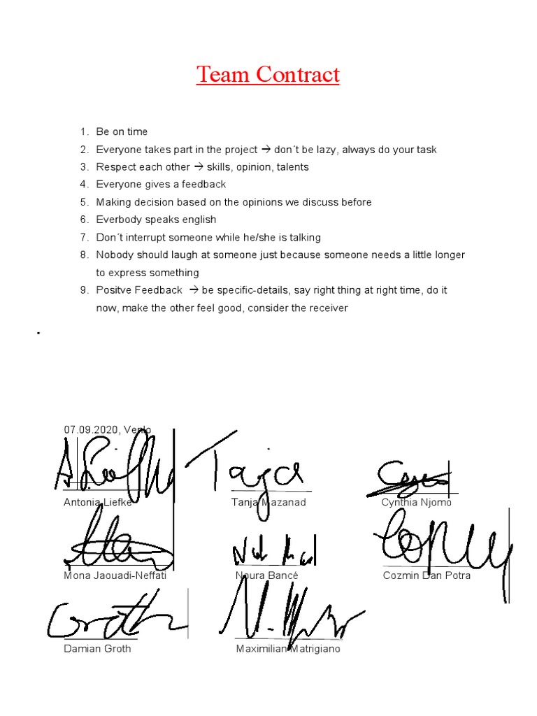Team Contract | PDF