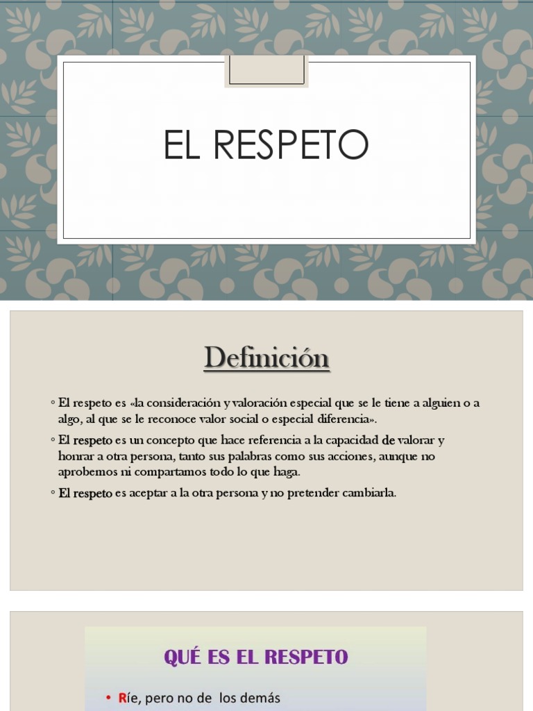 Valor Respeto Definicion