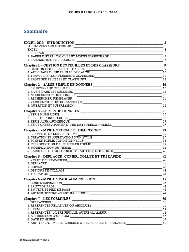 Cours Microsoft Excel PDF | PDF