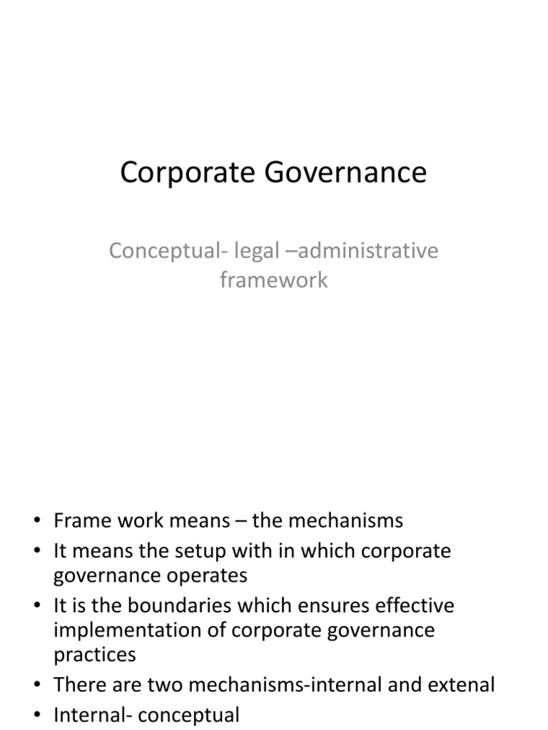 Corporate Governance Framework | PDF | Board Of Directors | Corporate Governance