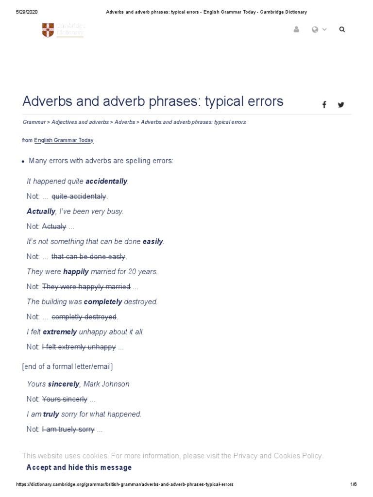 02-04 - Adverbs and Adverb Phrases - Typical Errors - English Grammar ...
