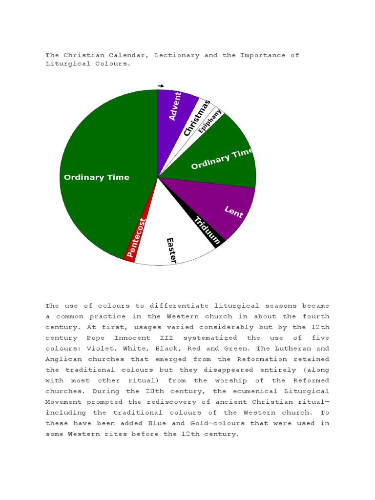 Liturgical Color Calendar | PDF | Advent | Liturgical Year