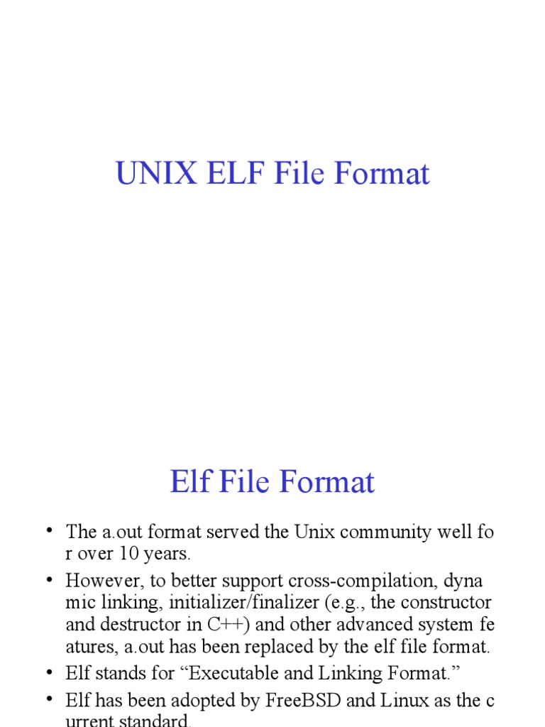 UNIX ELF File Format | PDF | Library (Computing) | String (Computer Science)