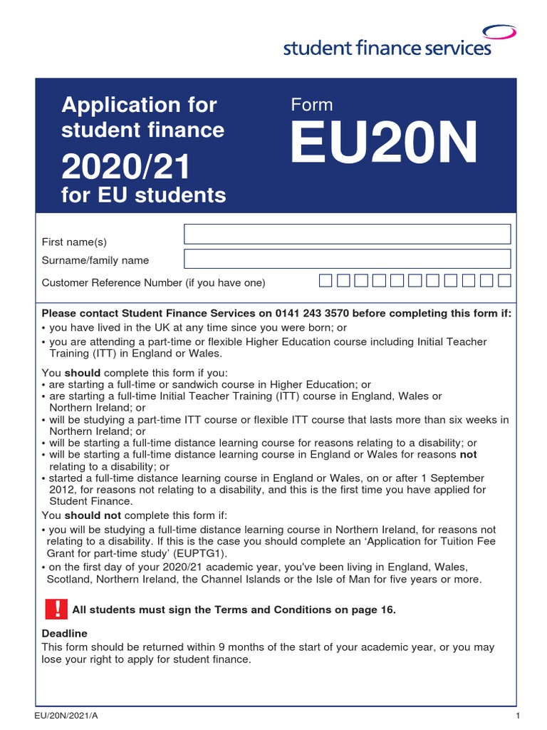 Application For Student Finance: Please Contact Student Finance ...