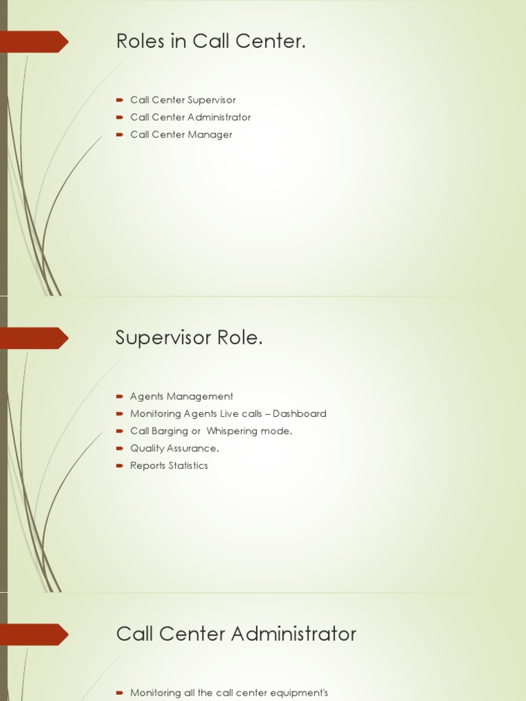 Call Center Roles 05 | PDF