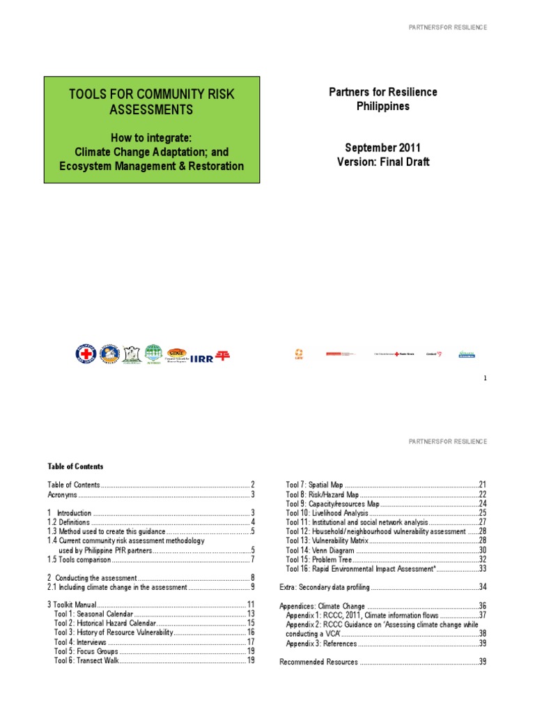 Tools For Community Risk Assessments: Partners For Resilience ...