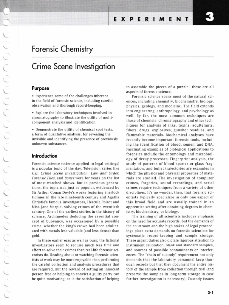 Experiment 3 | PDF | Chromatography | Forensic Science