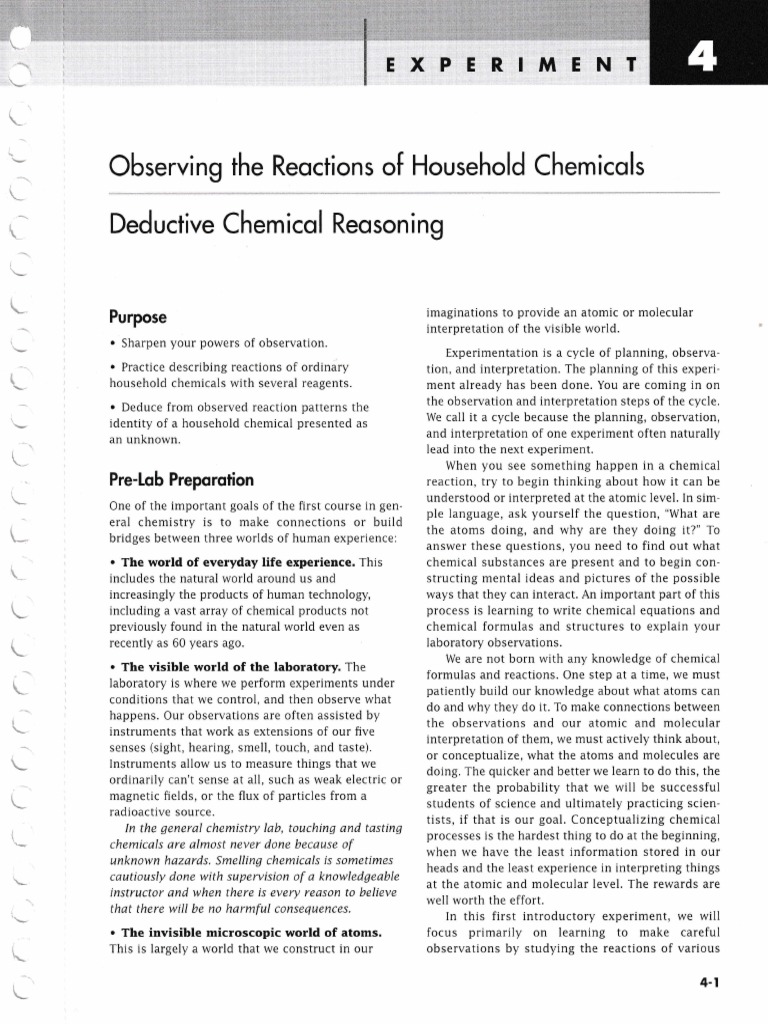 Experiment 4 | PDF | Bleach | Precipitation (Chemistry)