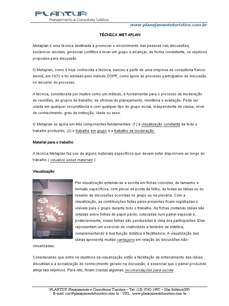 Planejamento Turístico: A Técnica Metaplan e Seus Benefícios | PDF ...