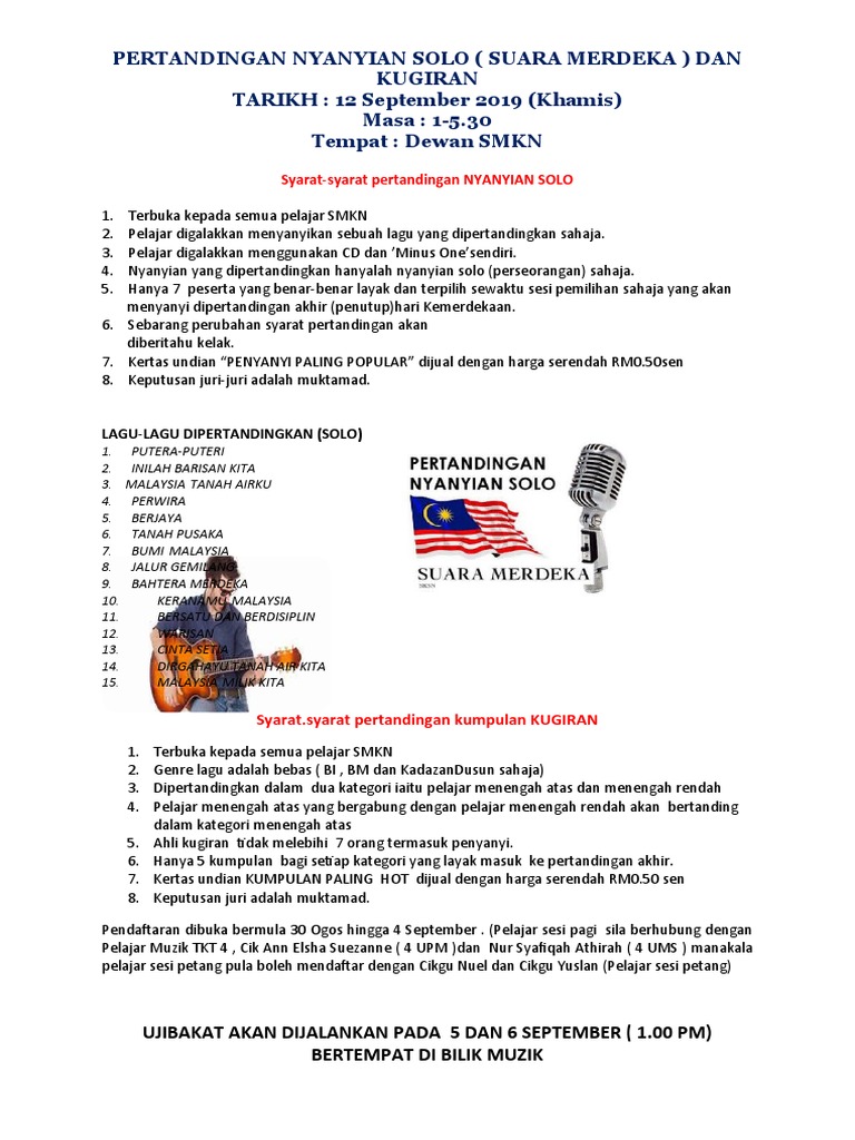 Pertandingan Nyanyian Solo | PDF