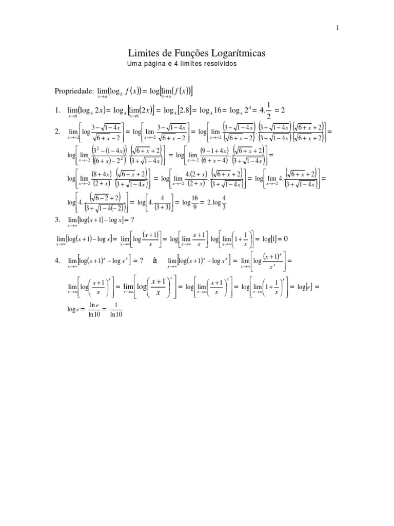 Limite Logaritmo PDF | PDF