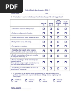 PHQ-8 Depression Questionnaire PDF | PDF