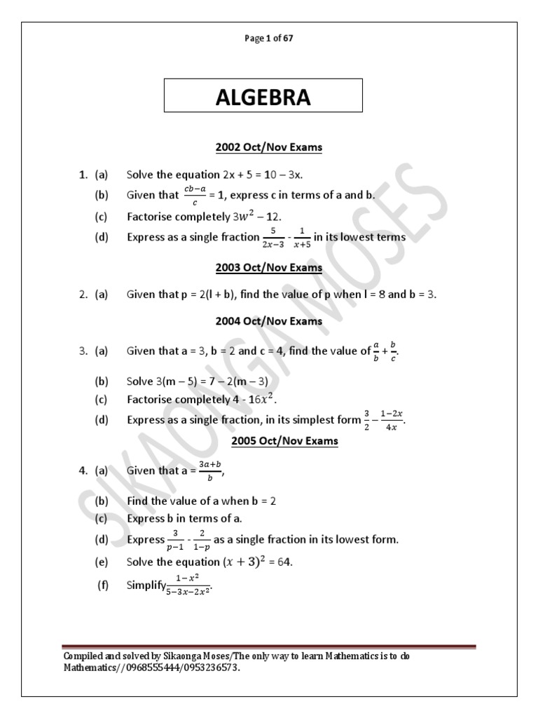 Ultimate Maths Compiled With Answers PDF | PDF | Equations | Determinant