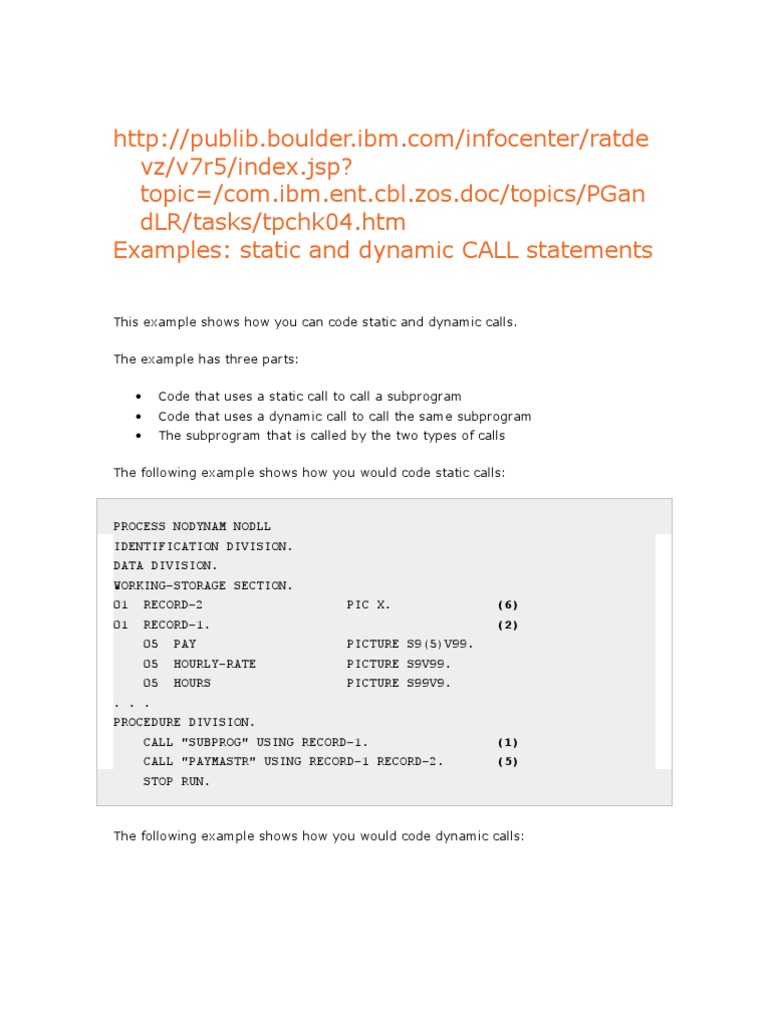 Static and Dynamic Examples | PDF | Library (Computing) | Subroutine