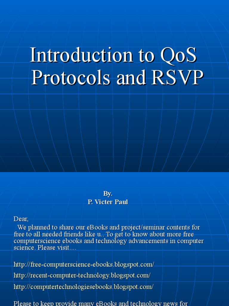 Fdocuments - in - Introduction To Qos Protocols and RSVP | PDF ...