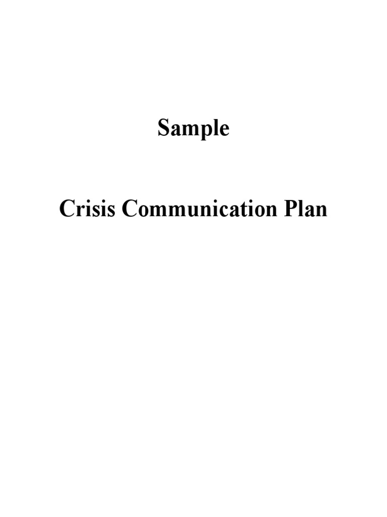 Nonprofit Crisis Communication Plan Template | PDF | Crisis Management ...