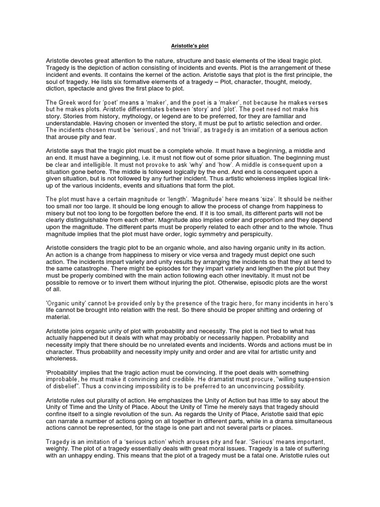 Aristotle's Tragic Plot Structure Explained | PDF | Tragedy | Poetry