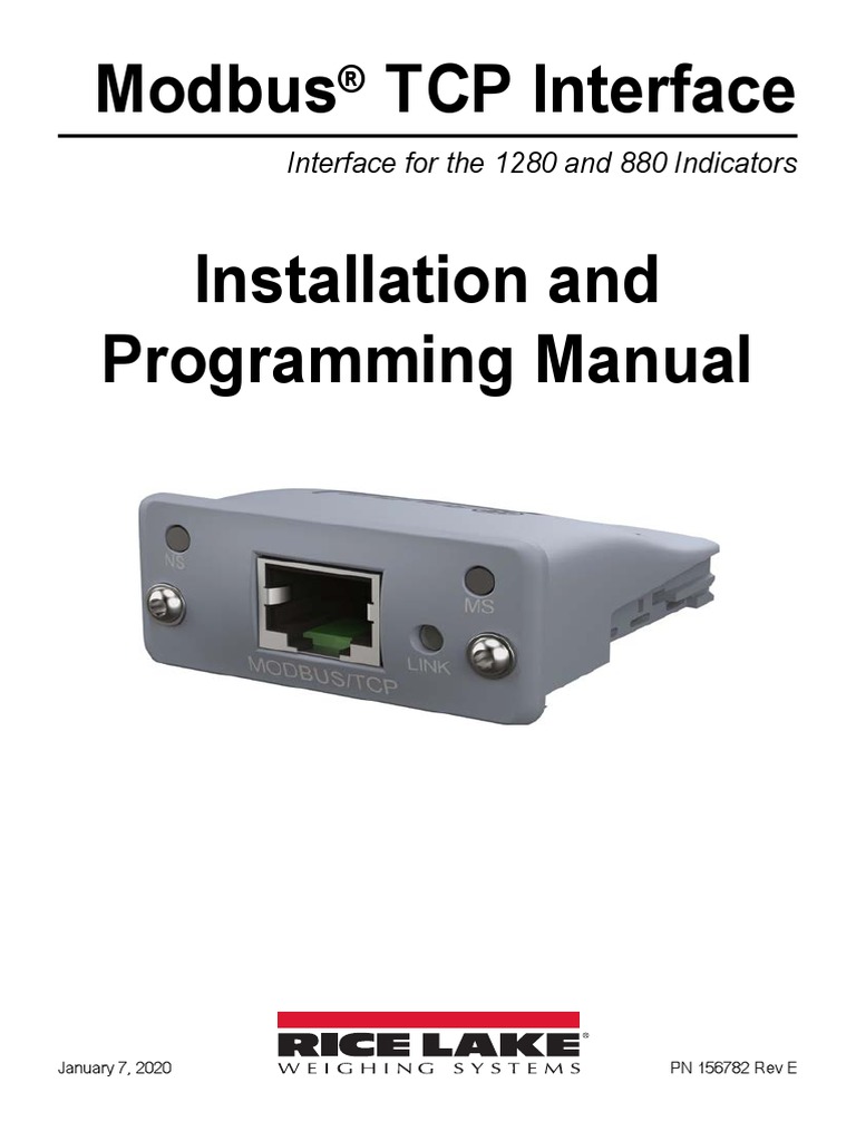 Modbus TCP Interface Installation and Programming Manual | PDF | Parameter (Computer Programming ...