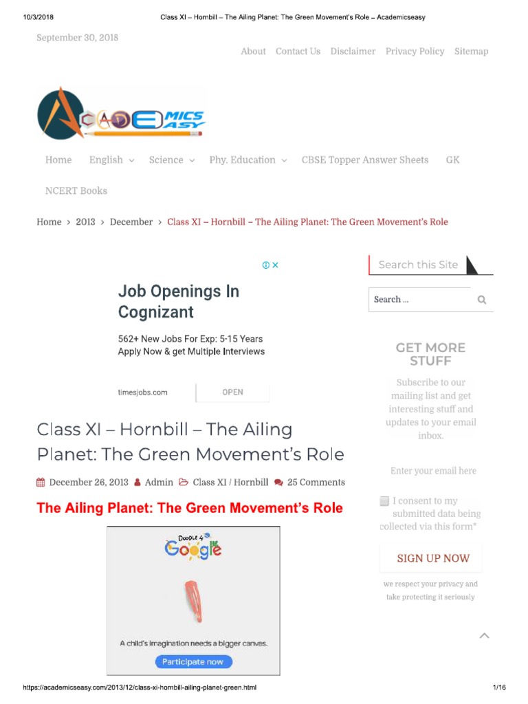Ailing Planet Solutions | PDF