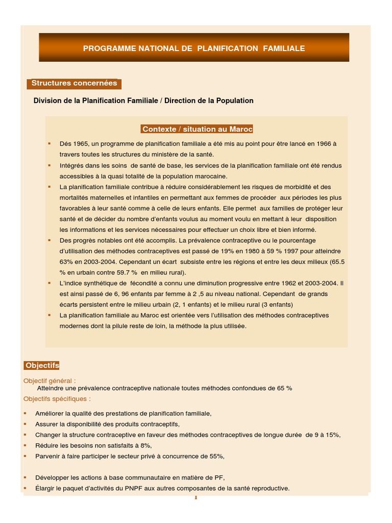 Planification Familiale | PDF | Contraception | Planning familial