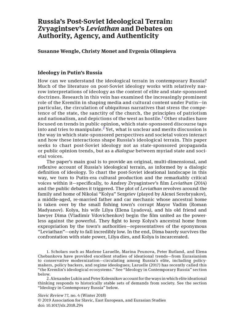 Russias Post Soviet Ideological Terrain PDF | PDF | Ideologies | Civil ...